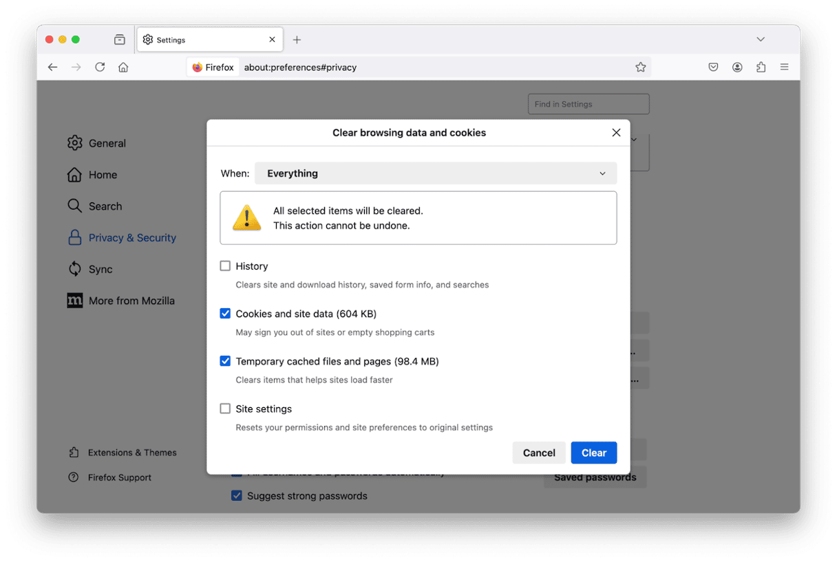 How to clear cache in Firefox manually and automatically